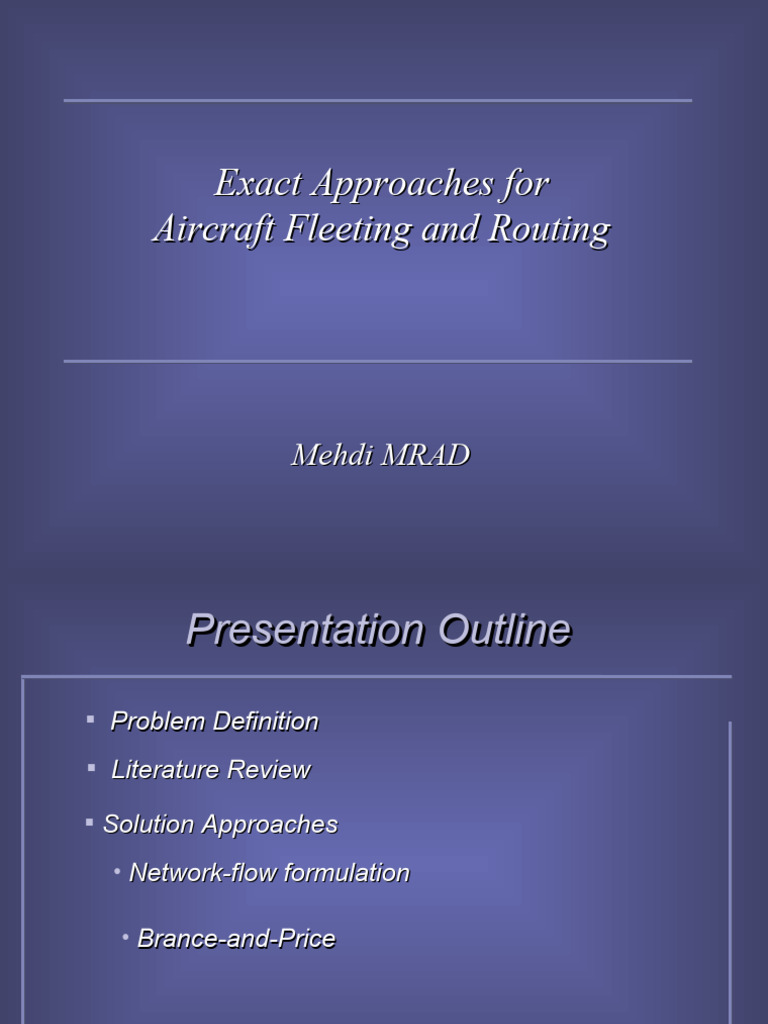 Aircraft Fleeting and Routing Solutions | PDF | Airlines | Algorithms