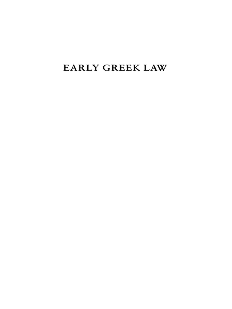 Foundations of Early Greek Law | PDF | Odysseus | Justice
