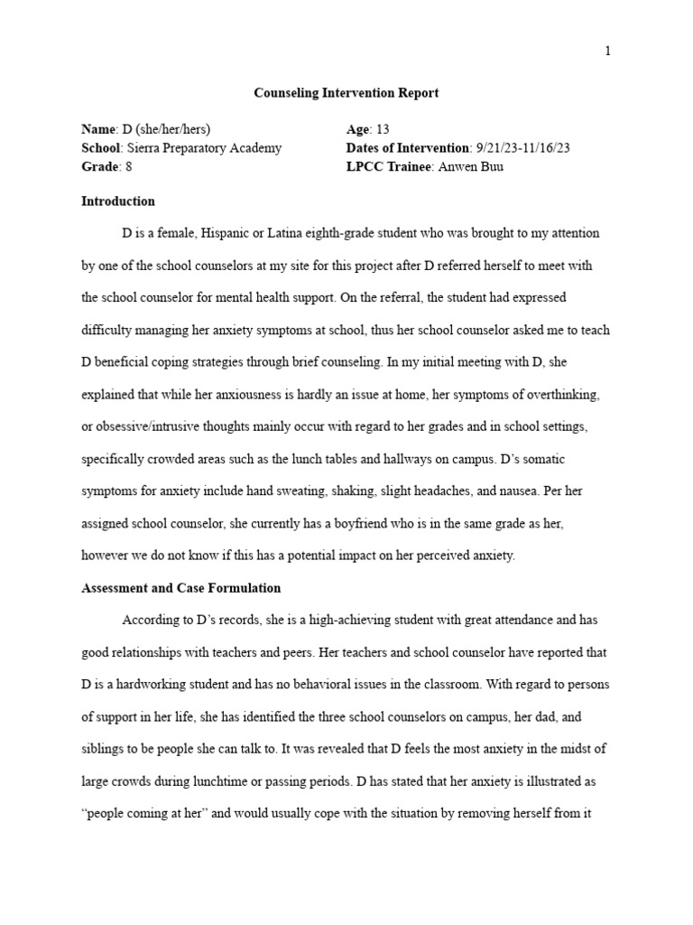 CSP 624a Case Study Write-Up-2 | PDF | Anxiety Disorder | Mindfulness