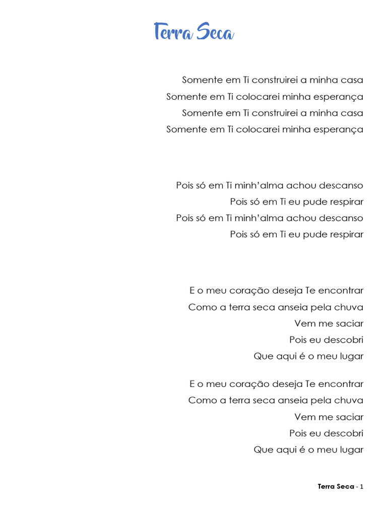 TERRA SECA (Com Letra) | PDF