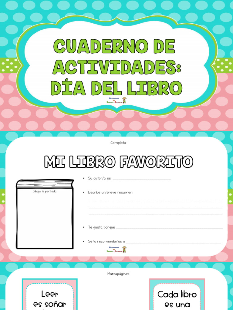 Cuaderno De Actividades Dia Del Libro Pdf
