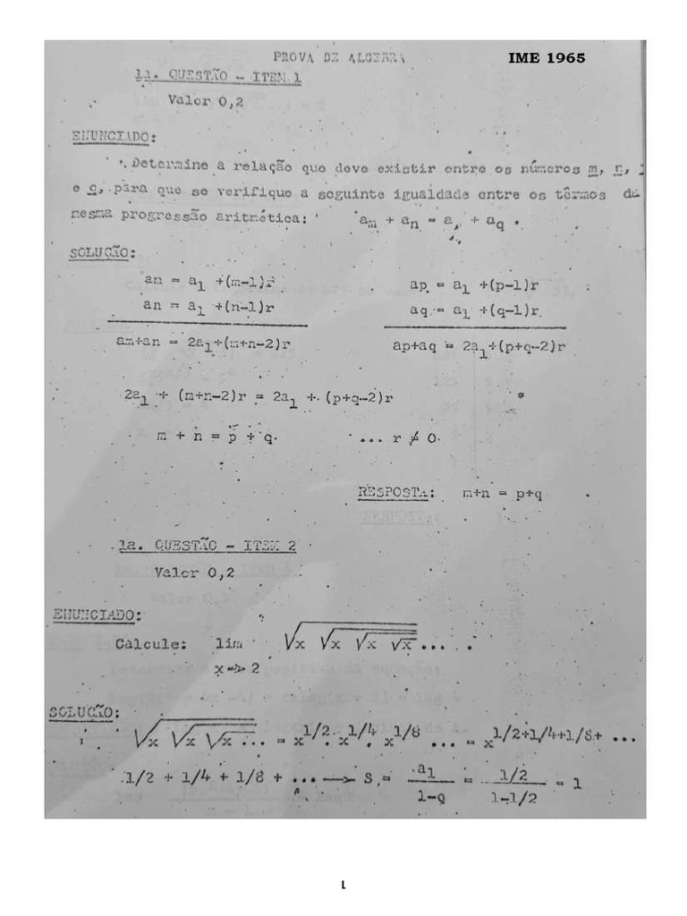 IME 20 C3 81lgebra 201965 | PDF