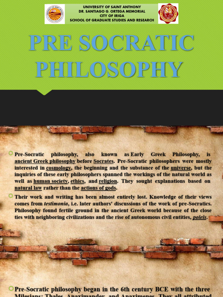 Pre Socratic | PDF | Ancient Greek Philosophy