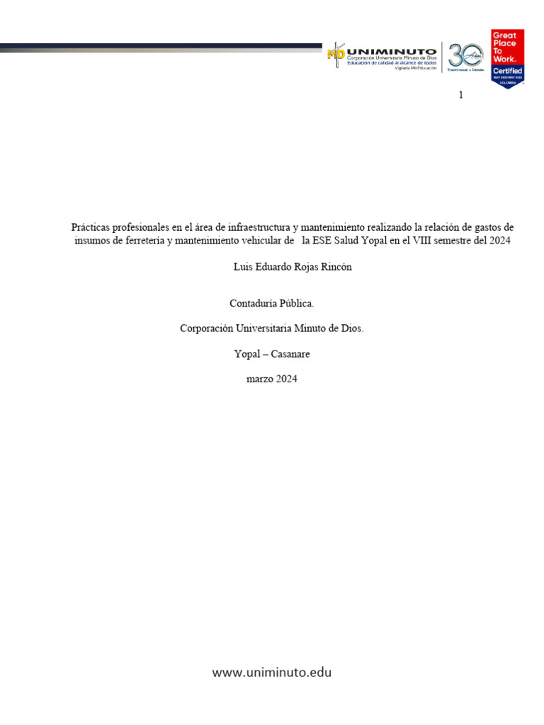 Control de Insumos en ESE Salud Yopal | PDF | Business | Calidad (comercial)