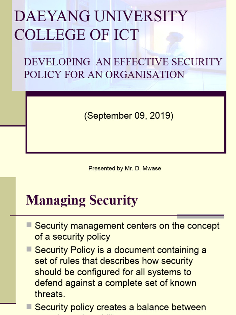 Developing Security Policy | PDF | Policy | Computer Security
