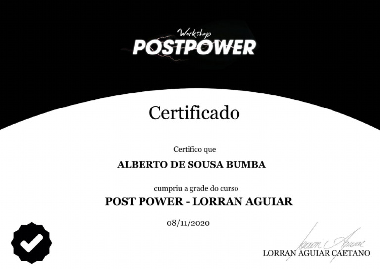 Certificado - Post Power | PDF