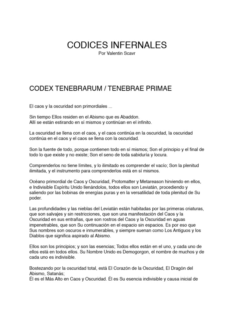 Caos y Oscuridad Primordiales | PDF | Demonios | Satán