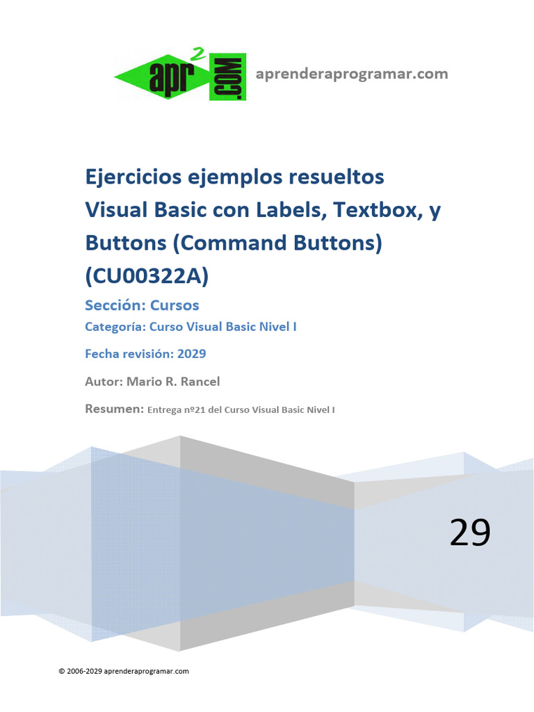 Ejercicios Ejemplos Resueltos Visual Bas | PDF | Básico | Ciencias de ...