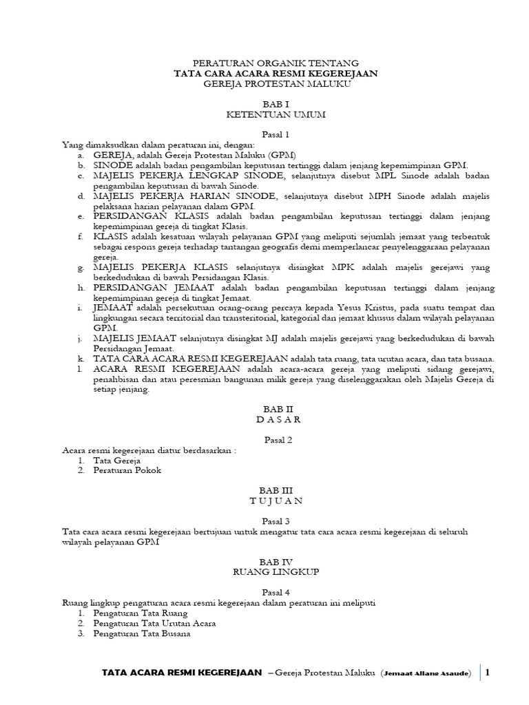 Tata Cara Acara Resmi GPM | PDF