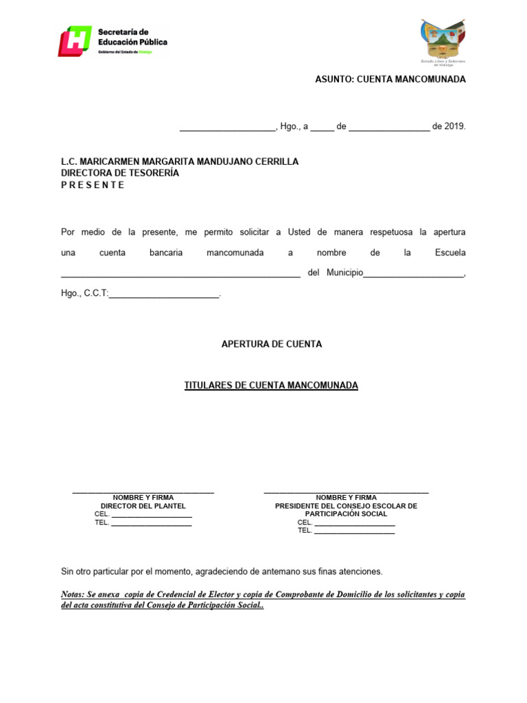 Cuenta Mancomunada 2019 | PDF