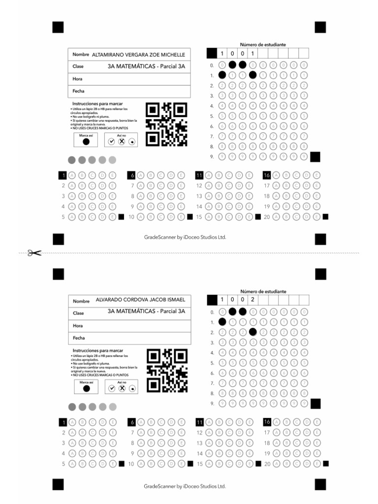 3A MATEMÁTICAS - Parcial 3A 1 0 0 1: Altamirano Vergara Zoe Michelle | PDF