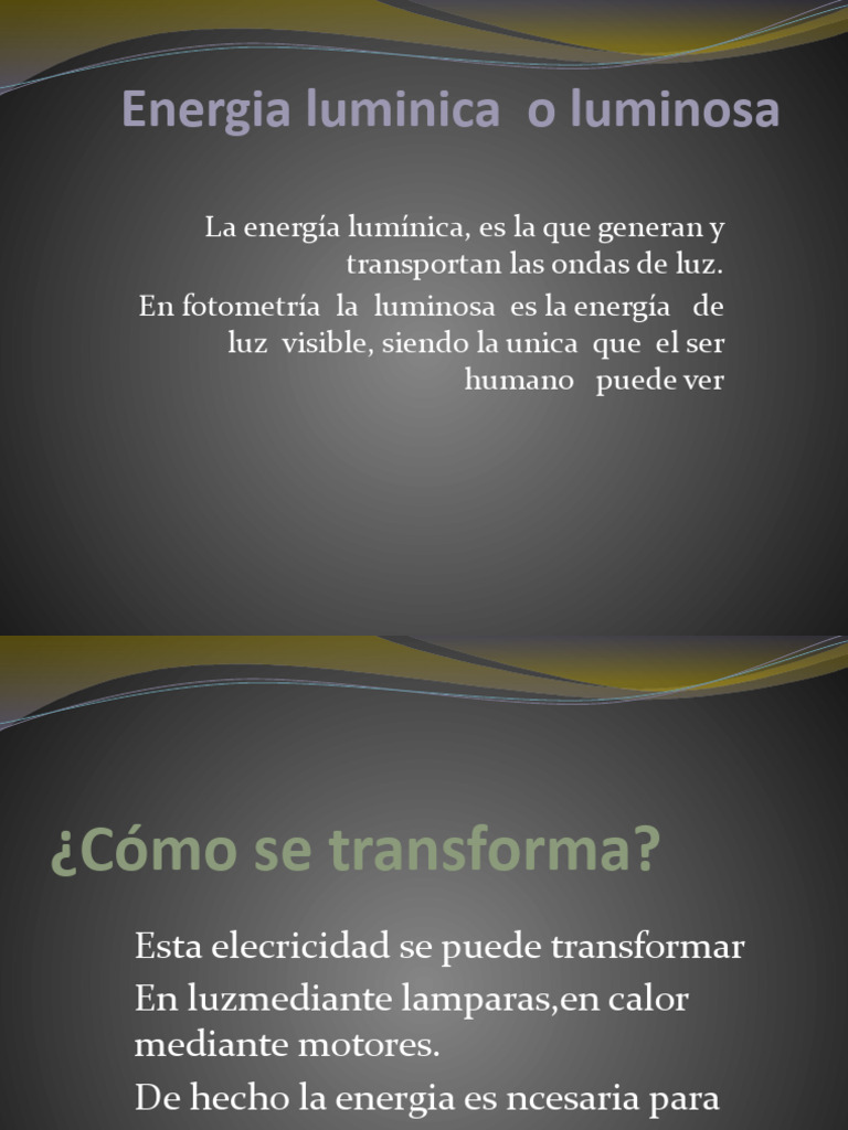 Energía Lumínica: Transformación y Transmisión | PDF