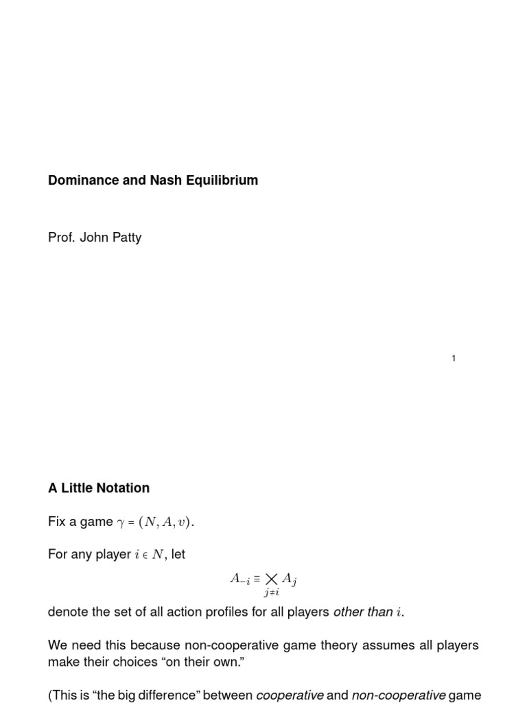 Dominance and Nash Equilibrium Explained | PDF | Quantitative Research ...