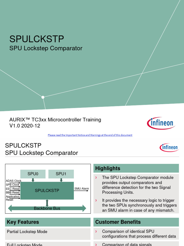 Infineon-AURIX SPU Lockstep Comparator Quick-Training-v01 00-EN | PDF | Computer Engineering ...