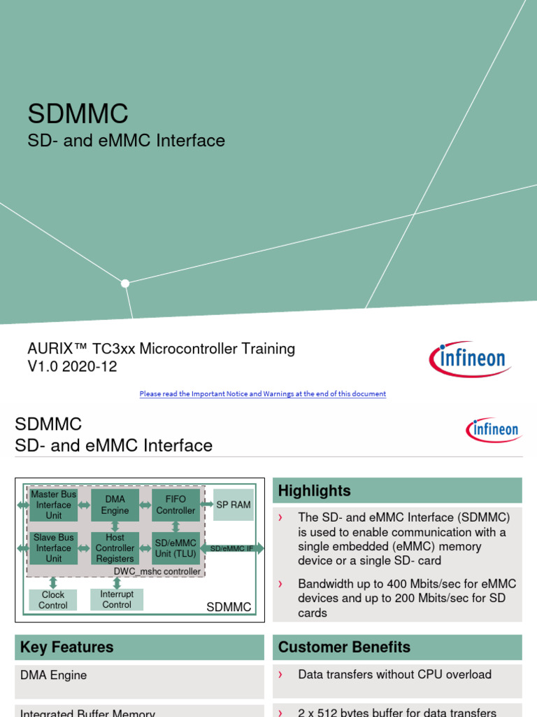 Infineon Aurix Sd And Emmc Interface Training V01 00 En Pdf