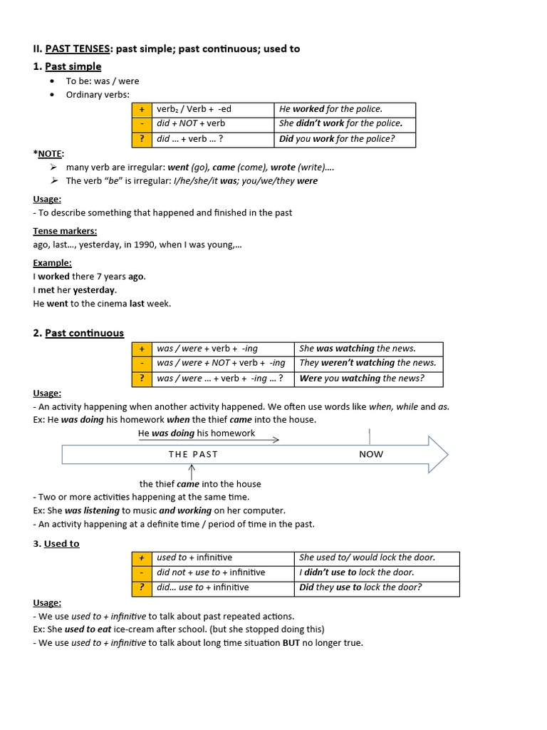 Simple Past Past Continuous | PDF | Grammatical Tense | Verb