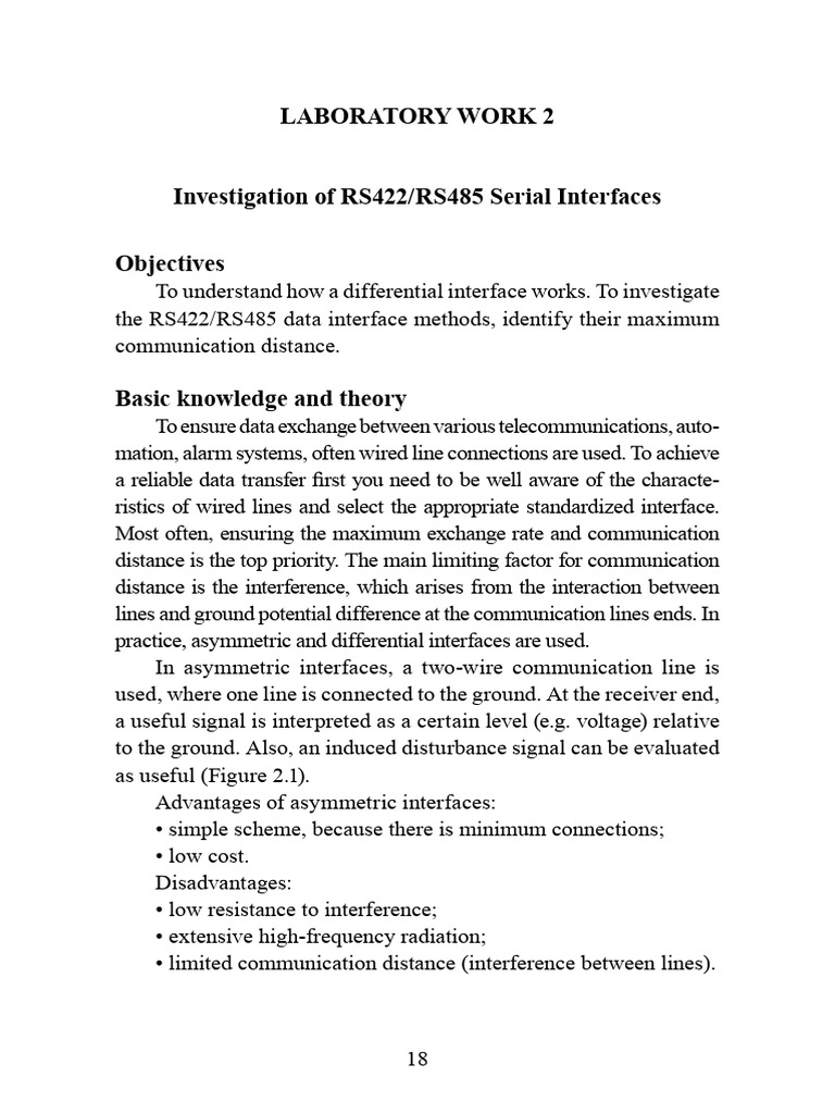 2LW Investigation of RS422-RS485 Serial Interfaces | PDF | Electromagnetic Interference ...