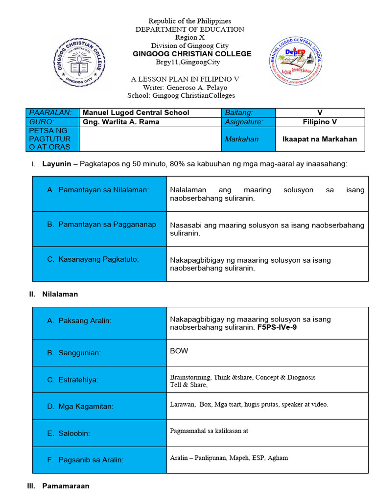 Filipino 5 Final Demo Gen | PDF