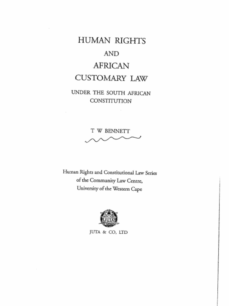 Human Rights and African Customary Law - Bennett | PDF