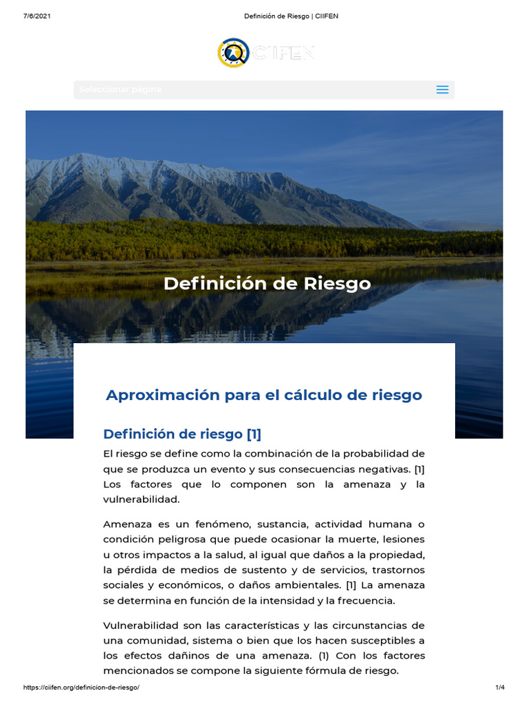Definición de Riesgo - CIIFEN | PDF | Riesgo | Clima