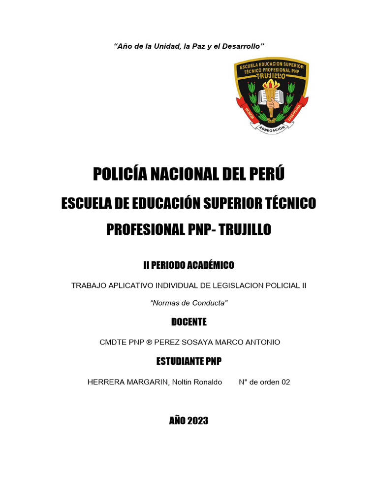 13 Normas De Conducta Pdf Policía Institución