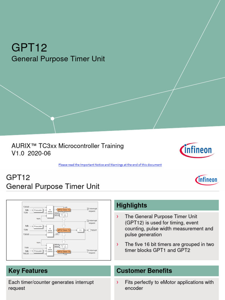 Infineon-AURIX TC3xx General Purpose Timer Unit-Training-v01 00-EN | PDF | Timer | Electrical ...