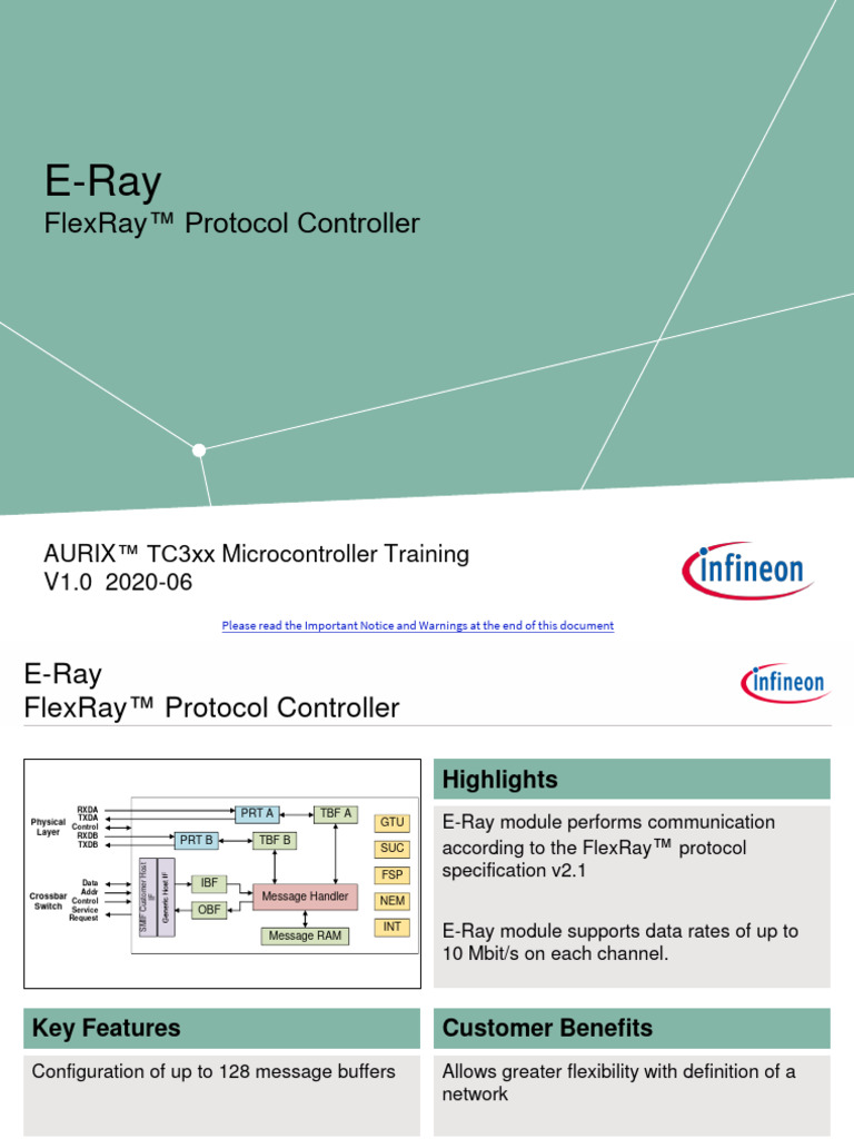 Infineon-AURIX TC3xx FlexRay Protocol Controller-Training-v01 00-EN | PDF | Bit Rate | Computer ...