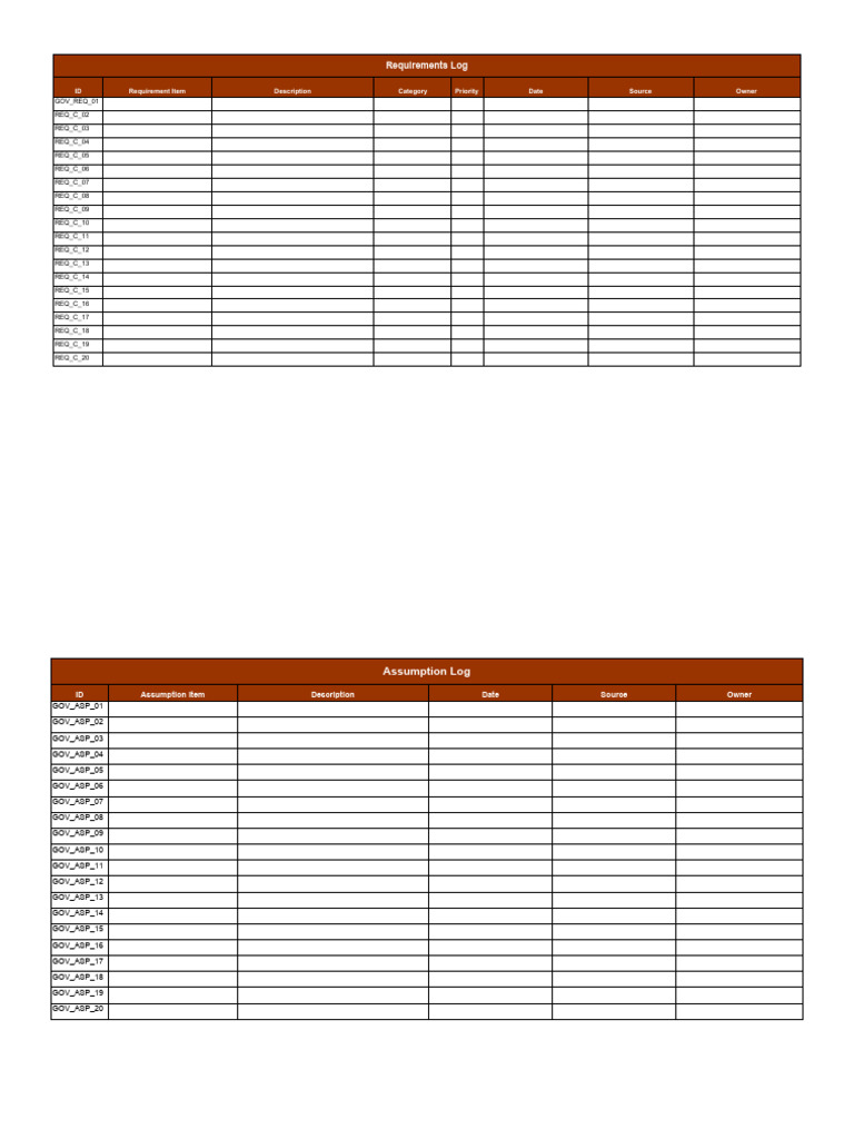 TOGAF 9 Template - Requirements Catalog | PDF | Technology & Engineering