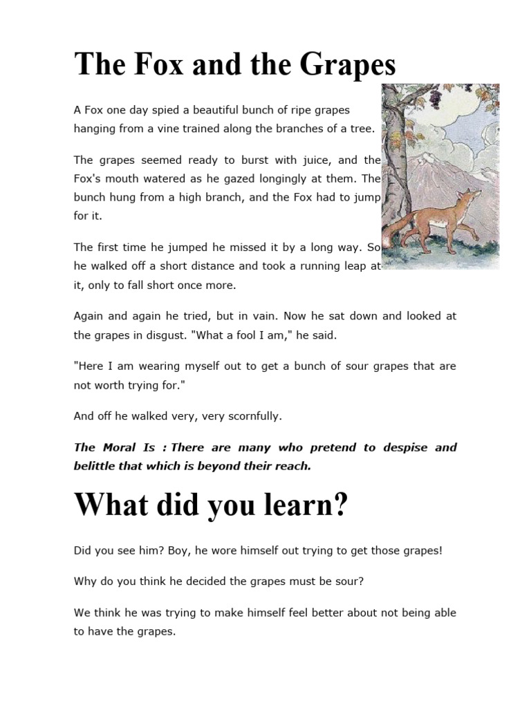 The Fox and The Grapes | PDF