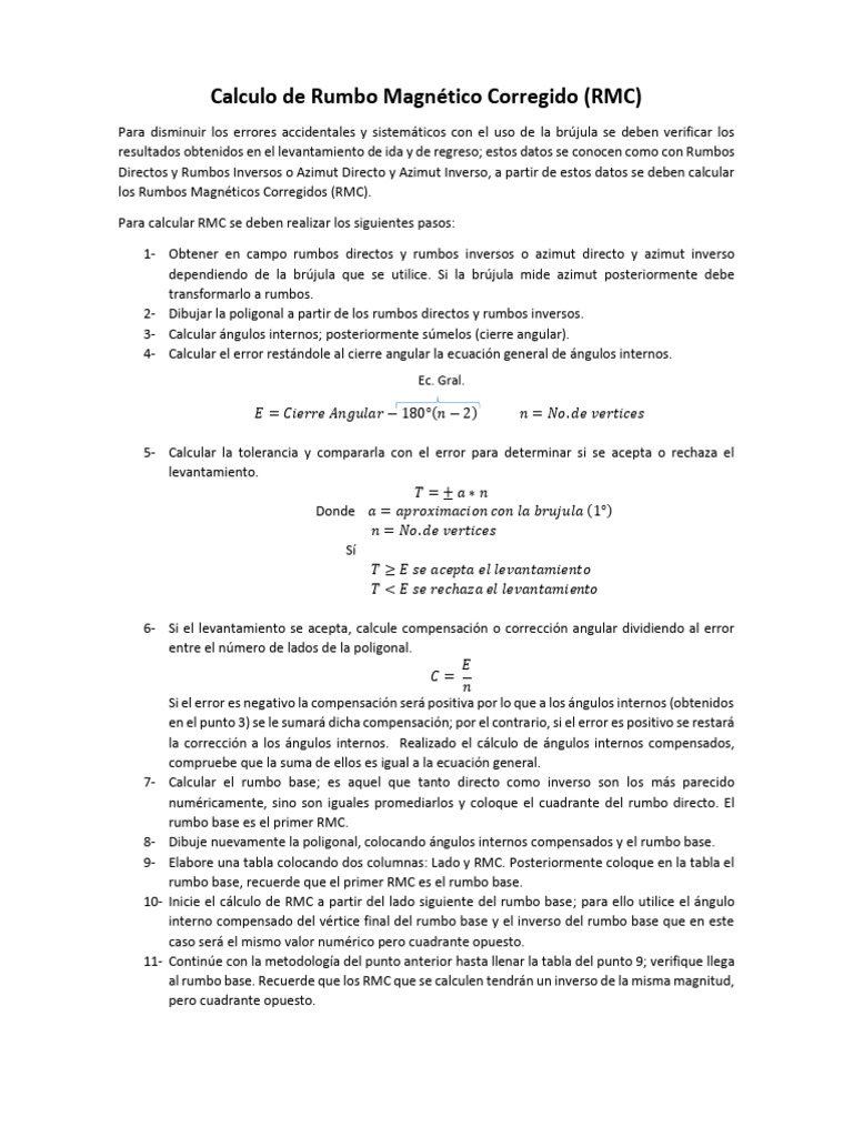 Calculo de RMC (Método Gráfico) | PDF | Azimut | Brújula