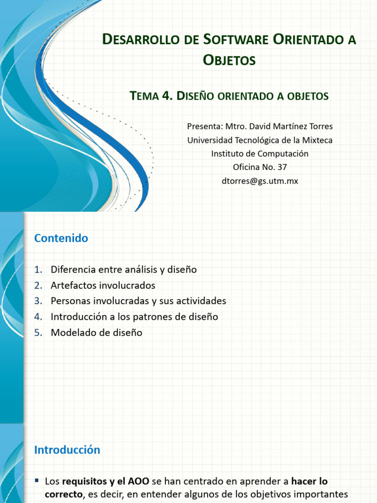 Tema4-Diseño Orientado A Objetos | PDF | Objeto (informática) | Software