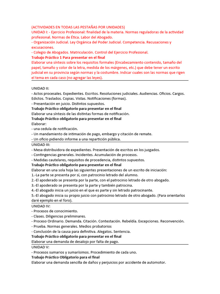 Actividades de Practica Profesional1 | PDF | Abogado | Justicia