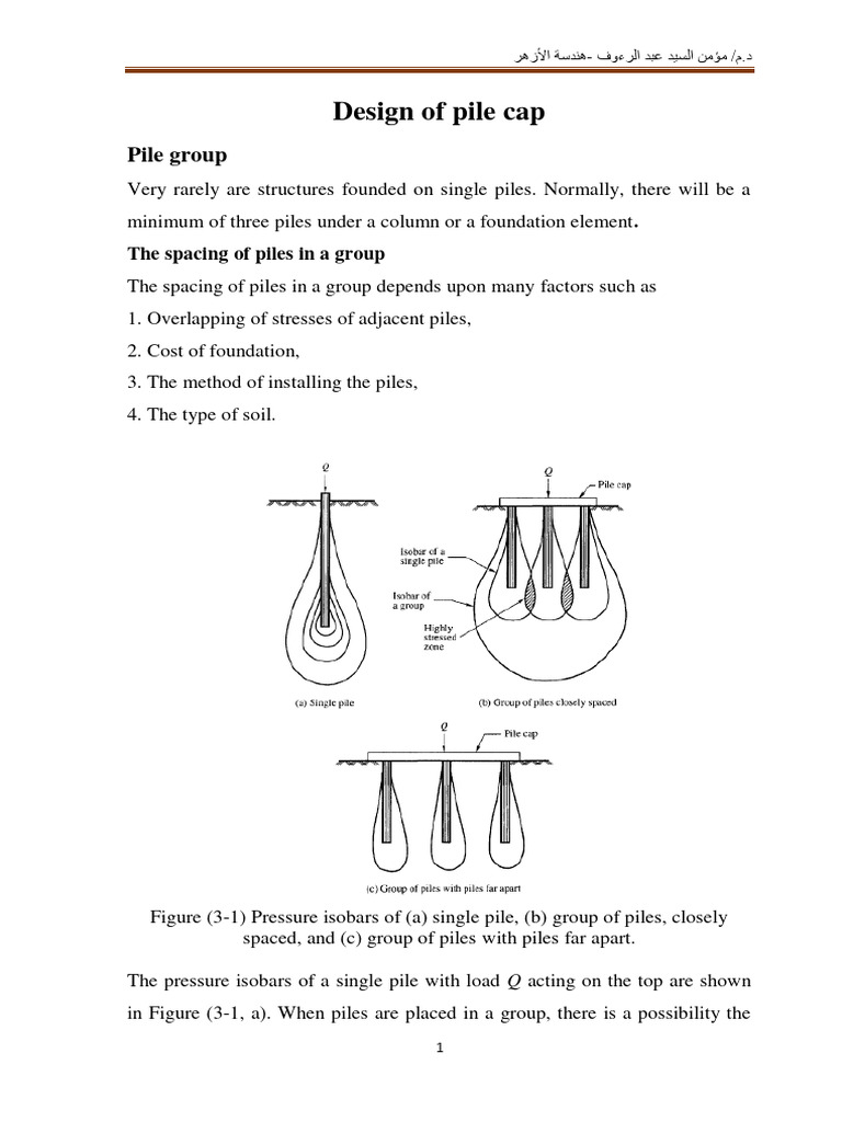 Design of Pile Cap | PDF | Deep Foundation | Foundation (Engineering)