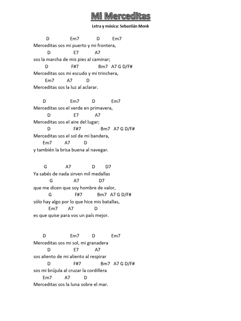 Mi Merceditas ACORDES | PDF