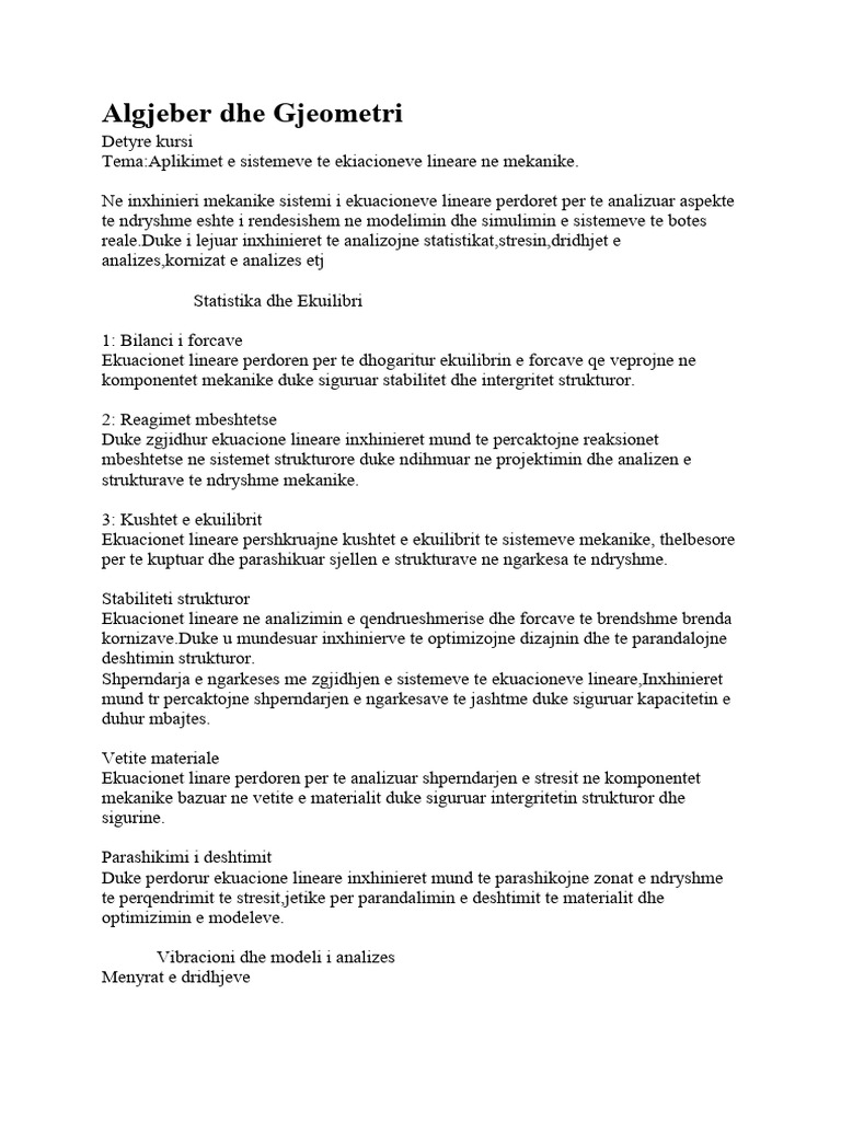 Algjeber Dhe Gjeometri | PDF