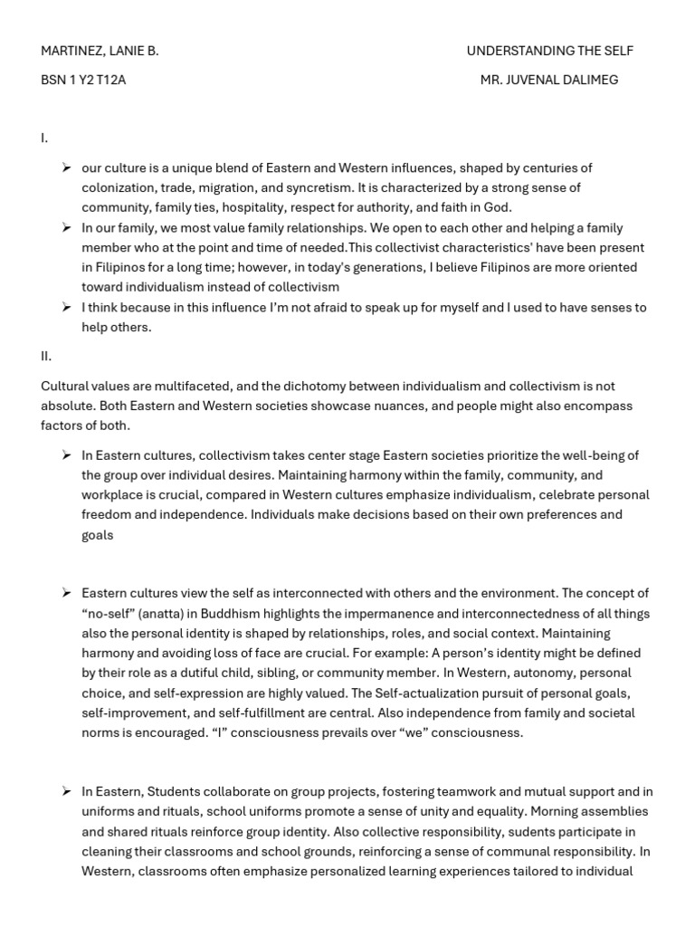 How Would You Describe Your Cultural Upbringing | PDF | Identity ...