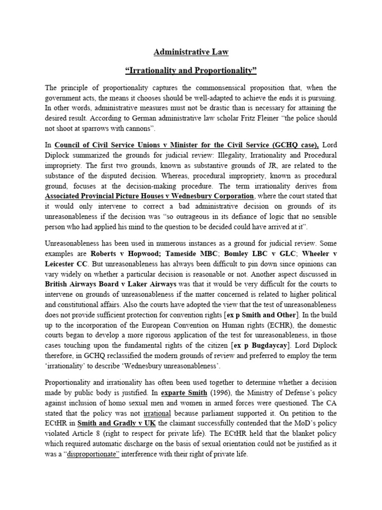 Irrationality Proportionality 1 | PDF | Political Law | Justice