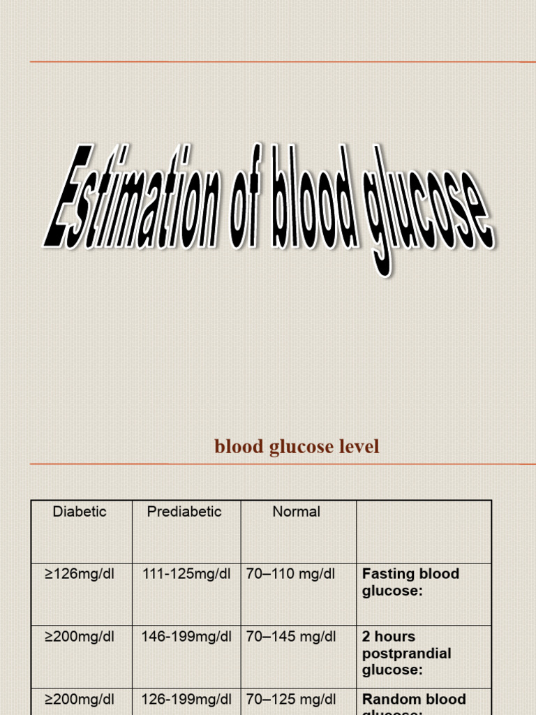 Blood Glucose Estimation Lab | PDF
