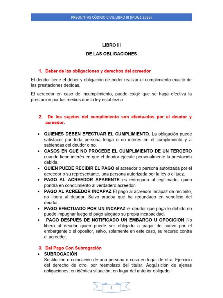 Libro Iii | PDF | Pagos | Subrogación