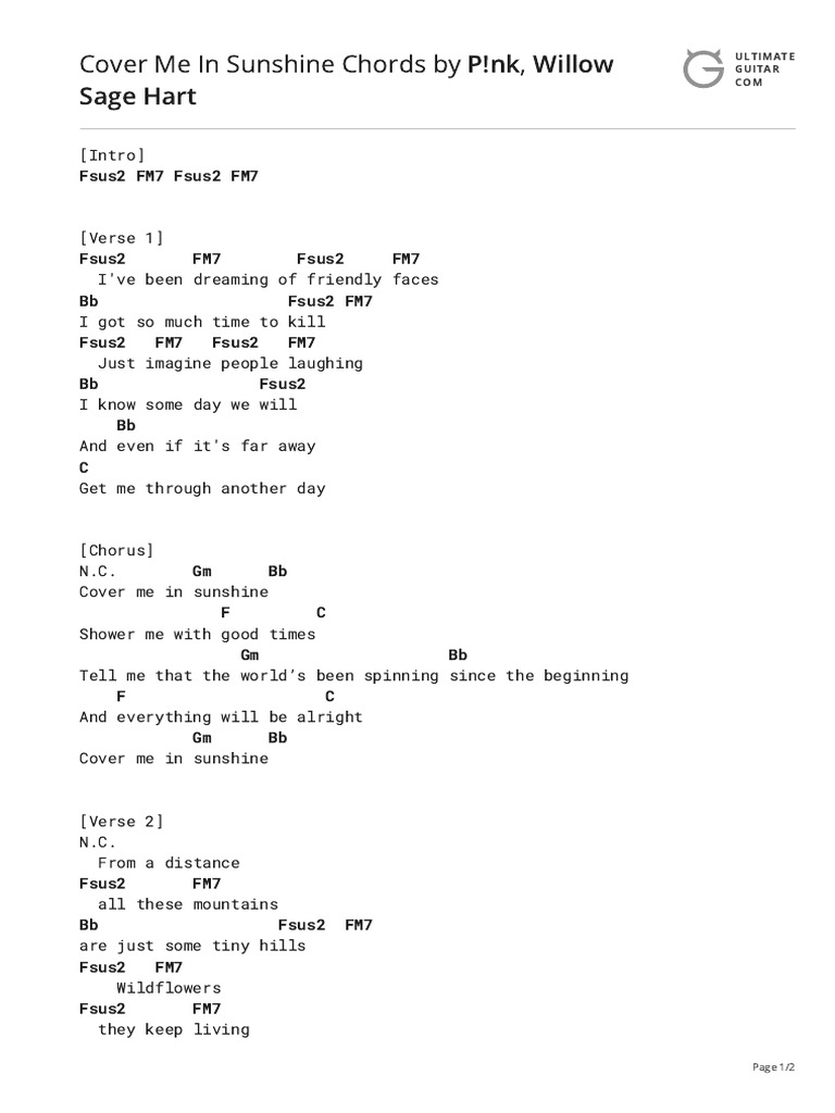 Cover Me in Sunshine Chords | PDF
