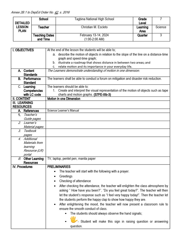 Science 7 W3.1 LP | PDF | Teachers | Learning