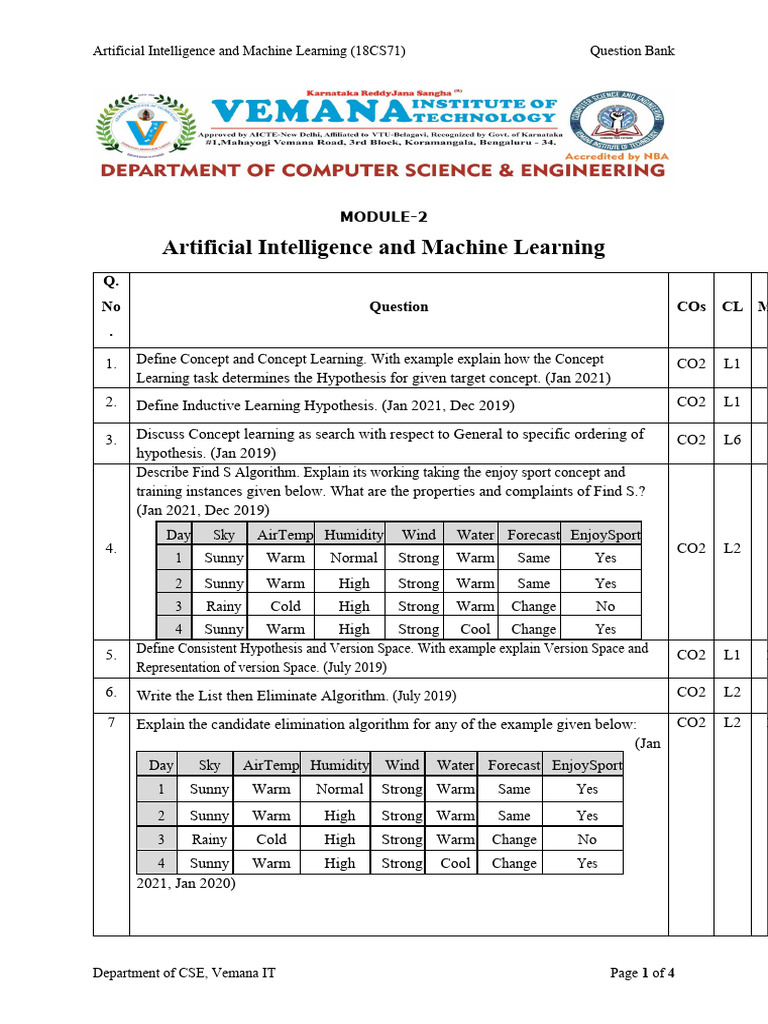 18CS71 AI & ML Question Bank Mod 2 | PDF | Knowledge Representation And Reasoning | Logic