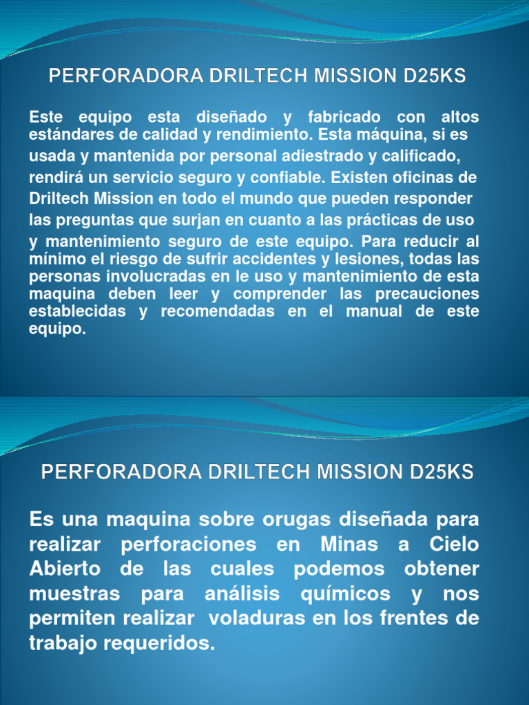 PRESENTACIÓN EQUIPO DE PERFORACIÓN | PDF