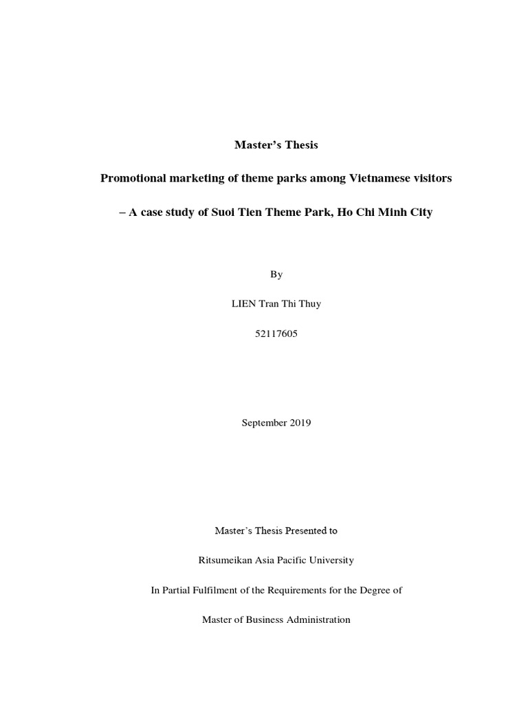 Master's Thesis | PDF | Promotion (Marketing) | Disneyland