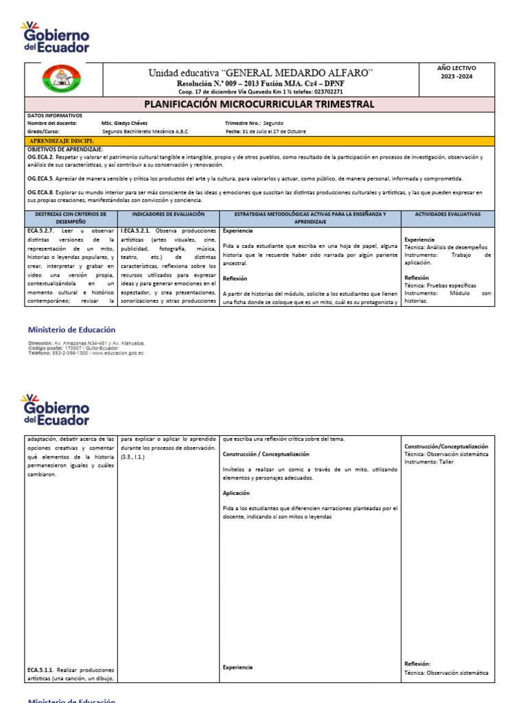 Plan_Eca_T2_2023_2024 | PDF | Aprendizaje | Evaluación