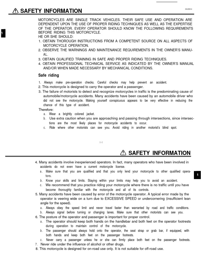 1-Vmax Owner Safety | PDF | Gasoline | Motorcycle