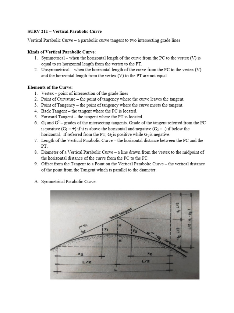 SURV 211 Vertical Parabolic Curve | PDF