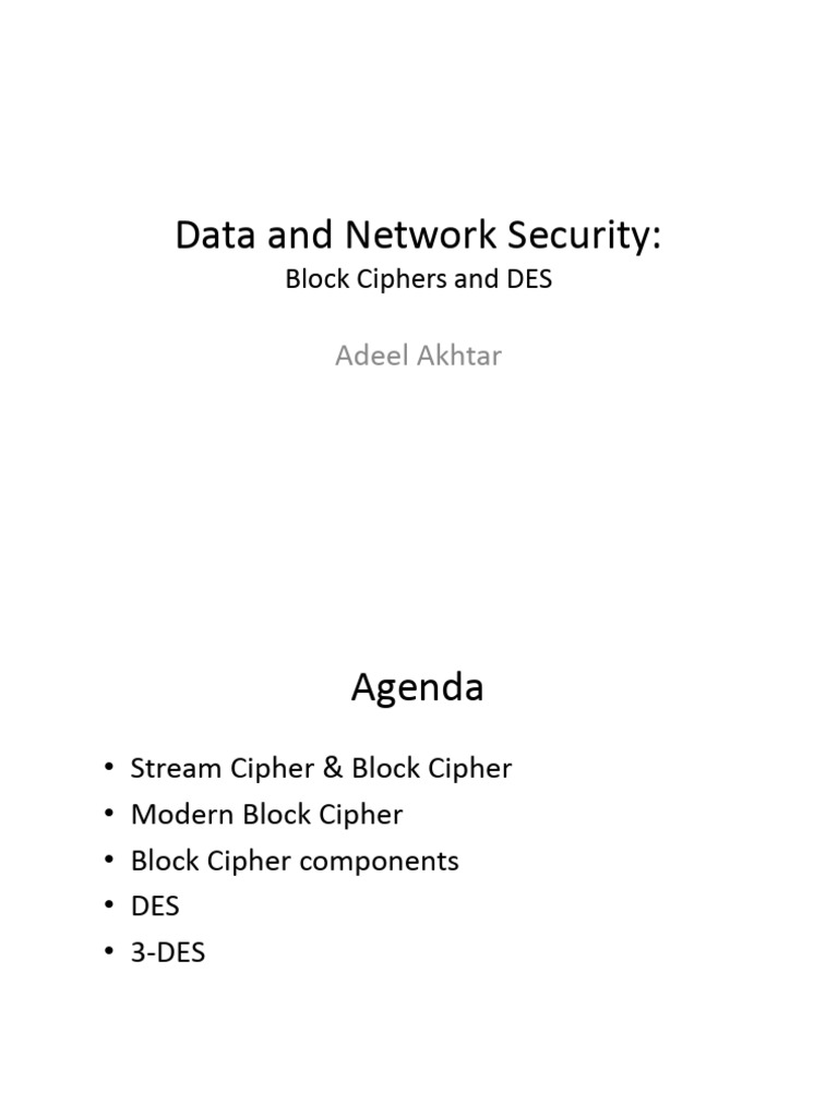 3-Block Ciphers and DES | PDF | Encryption | Cipher