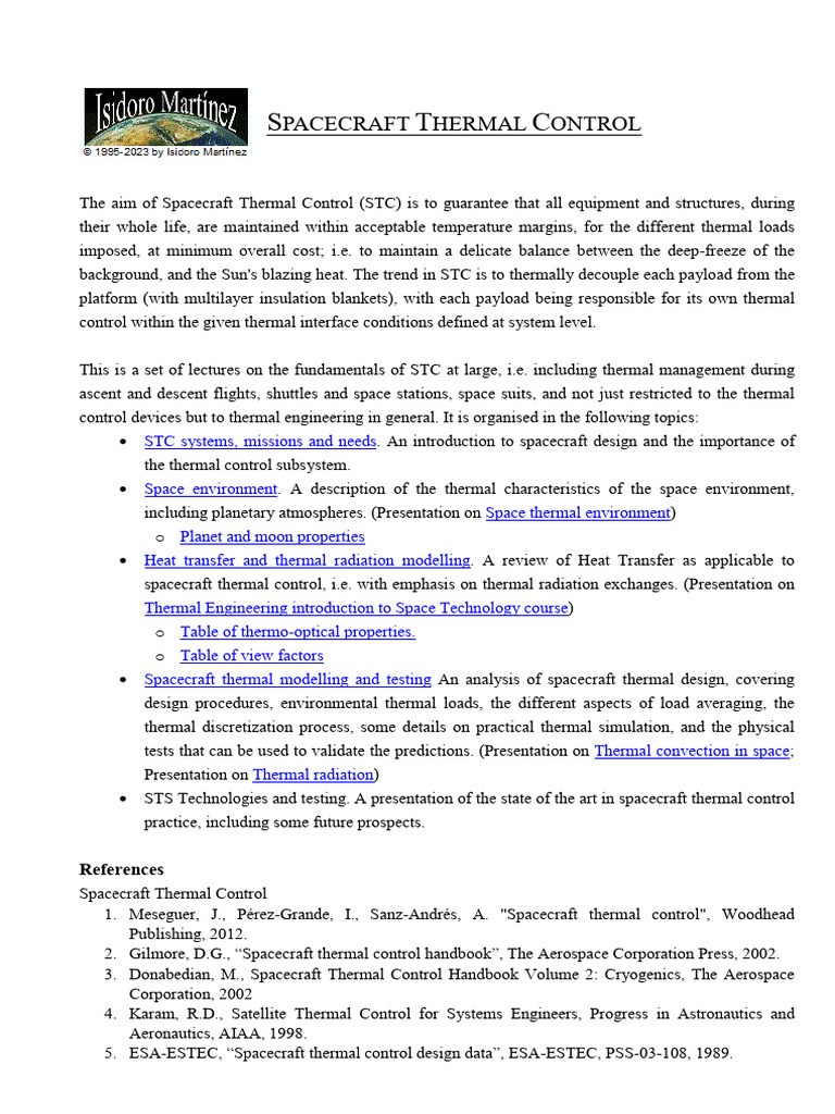 Spacecraft Thermal Control BOOKS | PDF | Outer Space | Spacecraft