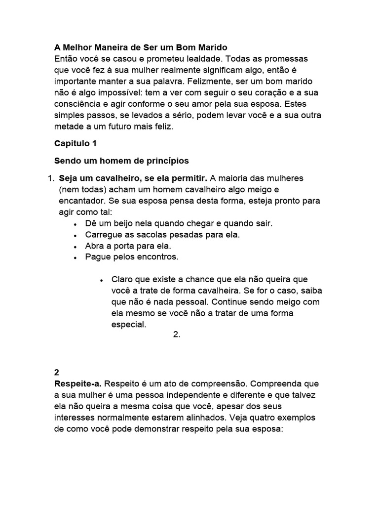Como Ser um Bom Marido | PDF | Amor | Casamento